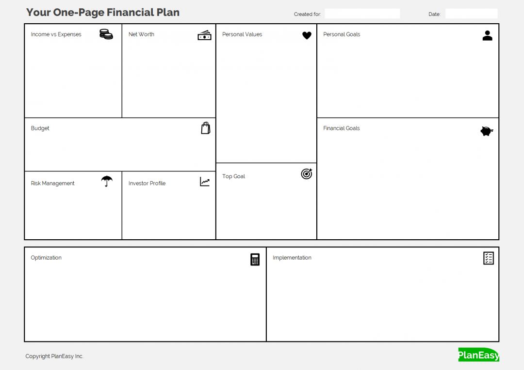 One-Page Financial Plan Example - 20180221 | PlanEasy